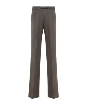 Dries Van Noten Belted Pinstriped Pants