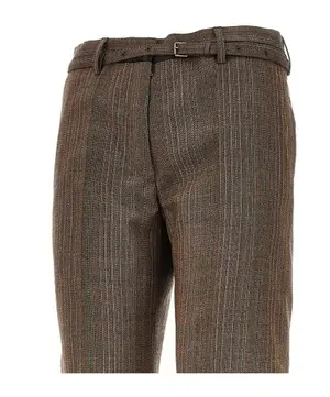 Dries Van Noten Belted Pinstriped Pants