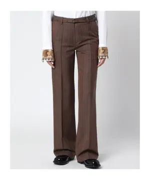 Dries Van Noten Belted Pinstriped Pants