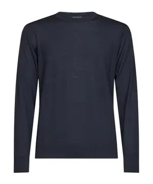 Zegna Ribbed Crewneck Knitted Sweater - Black