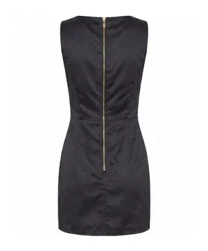 Elisabetta Franchi Taffeta Mini Dress With Fish Scale Pattern - Black