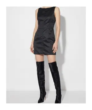 Elisabetta Franchi Taffeta Mini Dress With Fish Scale Pattern - Black