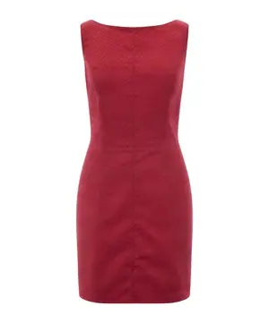 Elisabetta Franchi Taffeta Mini Dress With Fish Scale Pattern - Red