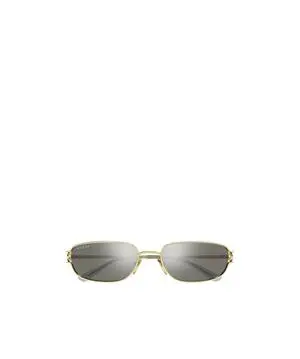 Gucci Rectangle Frame Sunglasses - Gold/grey