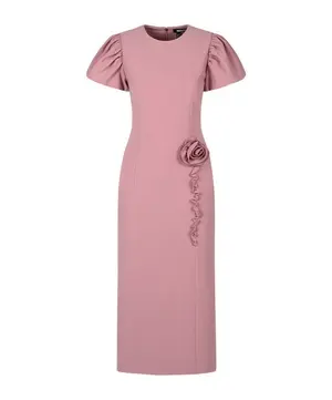 ROTATE BY BIRGER CHRISTENSEN Puff-sleeve Floral-detail Dress