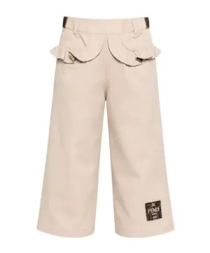 Fendi Ruffle-trimmed Logo-patch Trousers