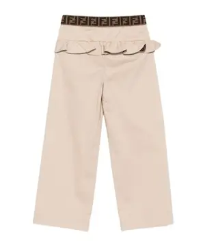 Fendi Ruffle-trimmed Logo-patch Trousers