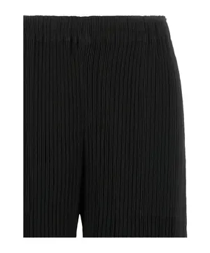 Issey Miyake Hatching Pleated Cropped Pants