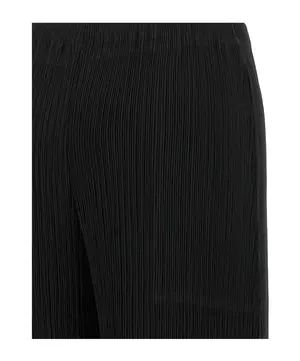 Issey Miyake Hatching Pleated Cropped Pants