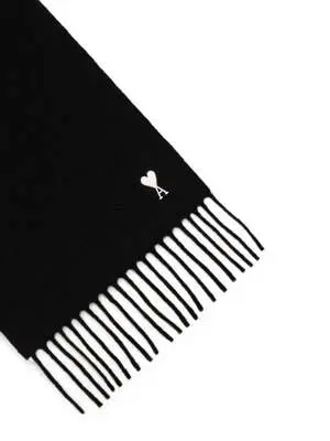 AMI Paris De Coeur Wool Scarf