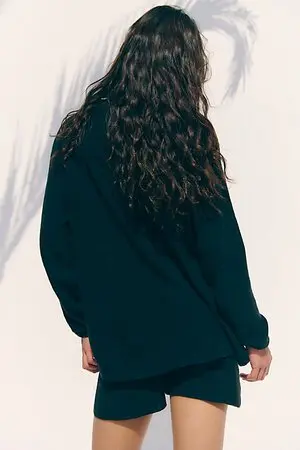 Free People Malibu Surf Solid Sweater Set - Black