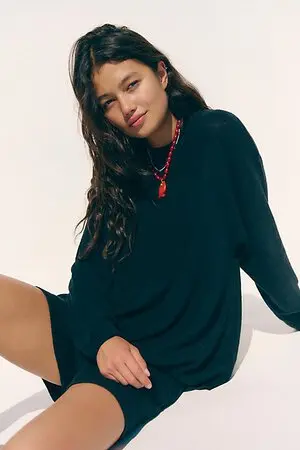Free People Malibu Surf Solid Sweater Set - Black