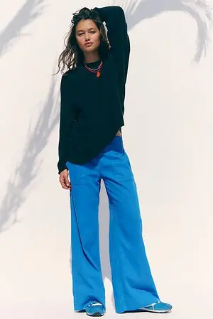 Free People Malibu Surf Solid Sweater Set - Black