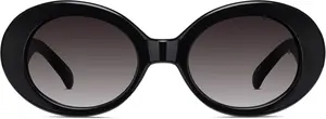 Zenni Oversized Oval Sunglasses Plastic Full Rim Frame - Black