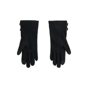 Ralph Lauren Lambskin-trim Wool-blend Tech Gloves - Black