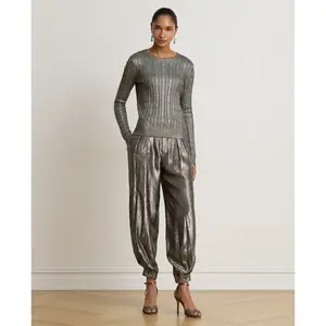 Ralph Lauren Paisley Metallic Crinkle Jogger Pant
