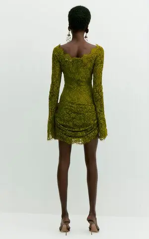 DE LA VALI Thulite Cotton-blend Lace Mini Dress