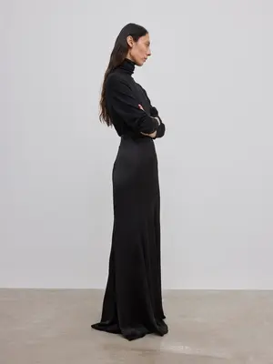 HOUSE OF DAGMAR Satin Maxi Skirt