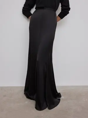 HOUSE OF DAGMAR Satin Maxi Skirt