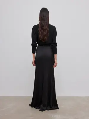 HOUSE OF DAGMAR Satin Maxi Skirt