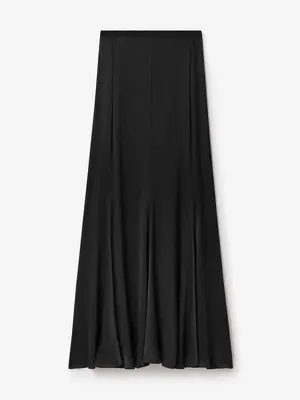 HOUSE OF DAGMAR Satin Maxi Skirt - Black
