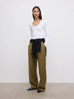 HOUSE OF DAGMAR Scoop Jersey Top - White