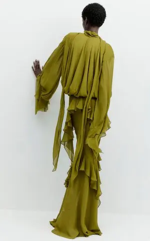 DE LA VALI Ambrose High-neck Top - Green