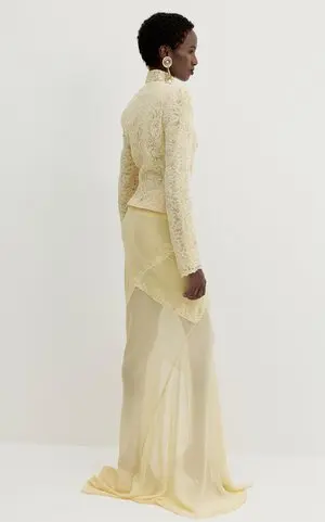 DE LA VALI Bronzite Fishtail Maxi Skirt