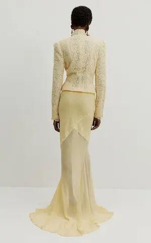 DE LA VALI Bronzite Fishtail Maxi Skirt