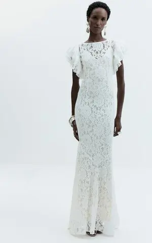 DE LA VALI Rosalia Cotton-blend Lace Maxi Dress - Ivory