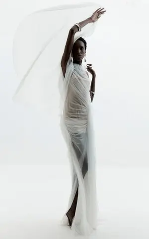 DE LA VALI Sapphire Tulle Maxi Dress - Ivory