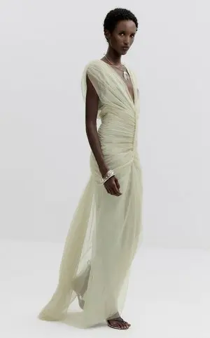 DE LA VALI Maevira Tulle Maxi Dress