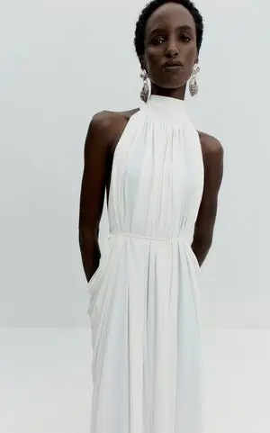 DE LA VALI Luminara High-neck Maxi Dress