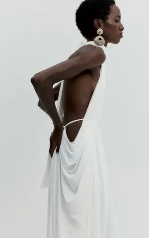 DE LA VALI Luminara High-neck Maxi Dress