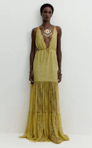 DE LA VALI Isolena Lace Maxi Dress