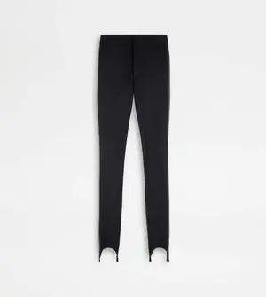 TOD'S Stretch Pants With Bands In Leather