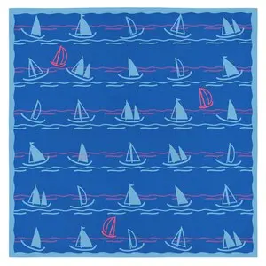 SQUAÏR The Paper Regatta Ballpoint Cotton Bandana - Blue