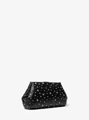 Michael Kors Goldie Large Studded Leather Clutch In By