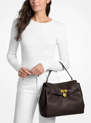 Michael Kors Hamilton Moderne Large Textured Leather Slouchy Satchel In By