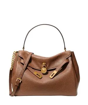 Michael Kors Hamilton Textured Leather Soft Satchel - Luggage