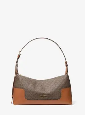 Michael Kors Teddi Medium Signature Logo Slouchy Shoulder Bag In By
