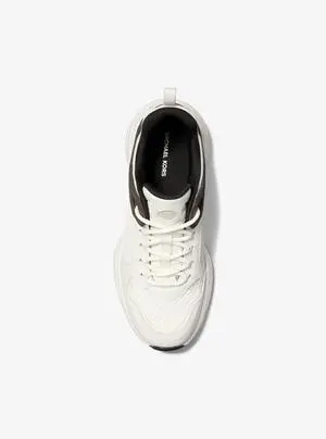 Michael Kors Bowie Mesh And Signature Logo Trainer In Size By