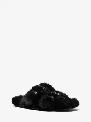 Michael Kors Byers Faux Fur Slide Sandal In Size By