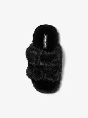 Michael Kors Byers Faux Fur Slide Sandal In Size By