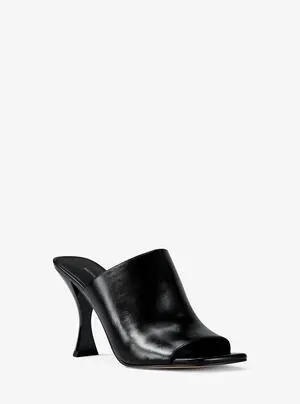 Michael Kors Haisley Leather Mule In Size By - Black