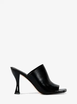 Michael Kors Haisley Leather Mule In Size By - Black