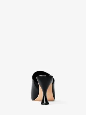 Michael Kors Haisley Leather Mule In Size By - Black