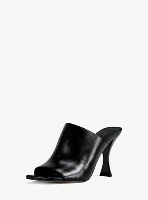 Michael Kors Haisley Leather Mule In Size By - Black