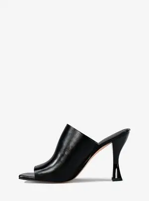 Michael Kors Haisley Leather Mule In Size By - Black