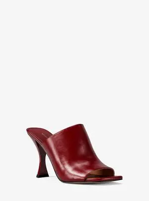 Michael Kors Haisley Leather Mule In Size By - Red